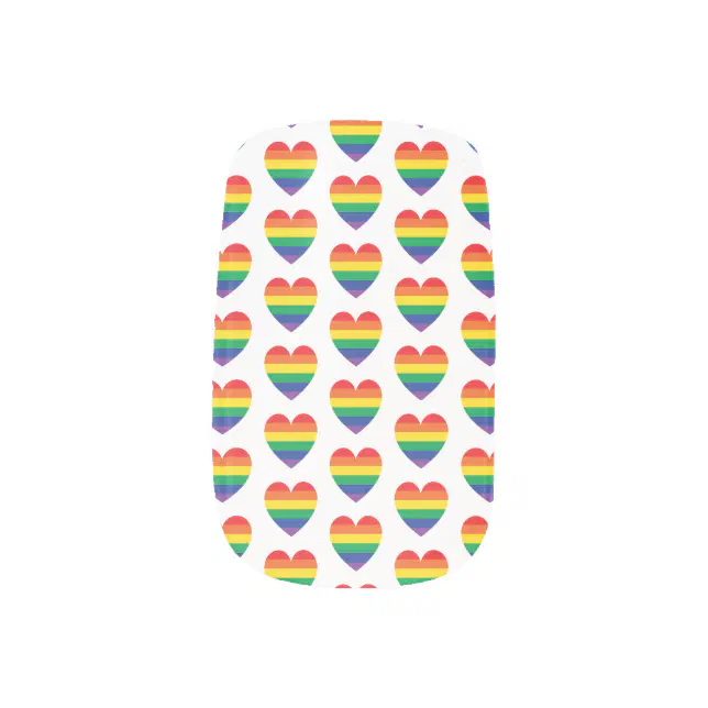 LGBT Gay Pride Rainbow Hearts Minx Nail Art | Zazzle
