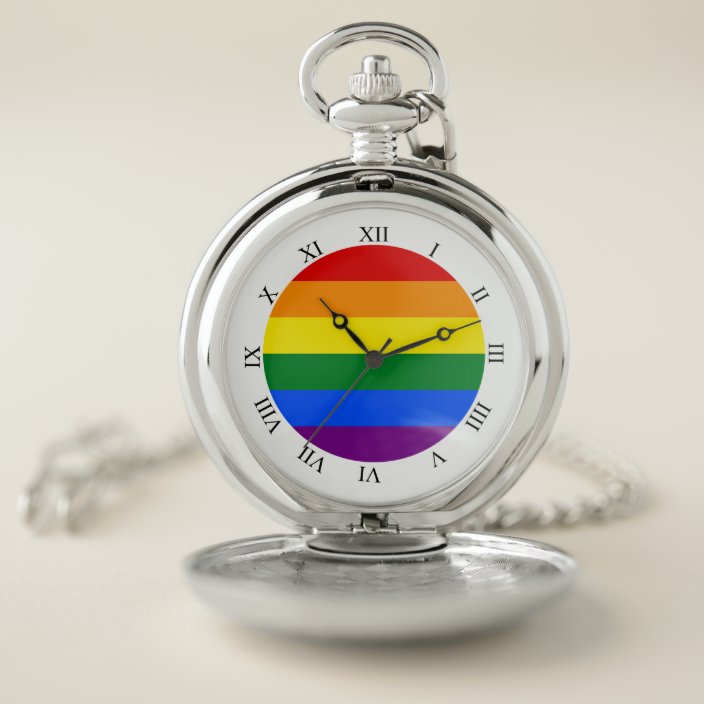 LGBT Gay Pride Rainbow Pocket Watch | Zazzle.com