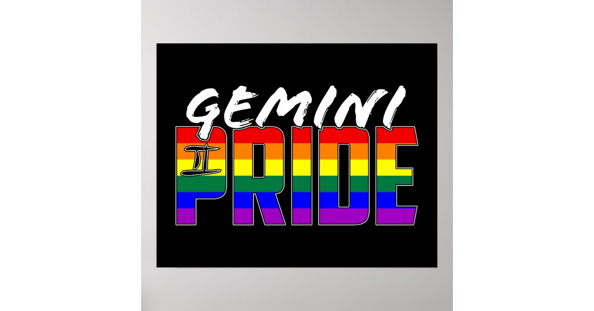 LGBT Gemini Pride Flag Zodiac Sign | Zazzle