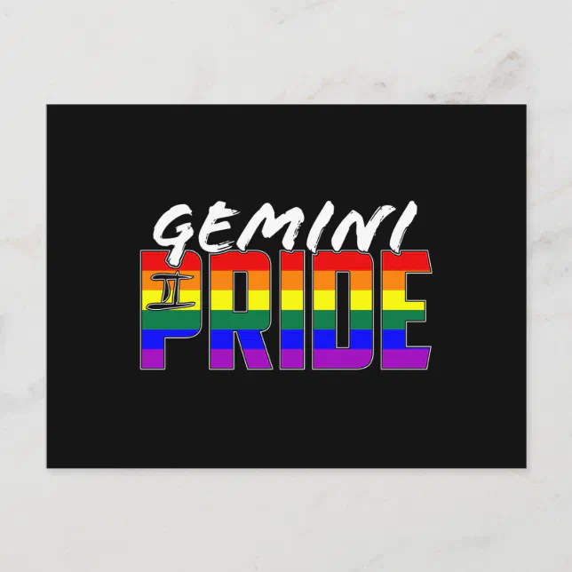 Lgbt Gemini Pride Flag Zodiac Sign Postcard Zazzle
