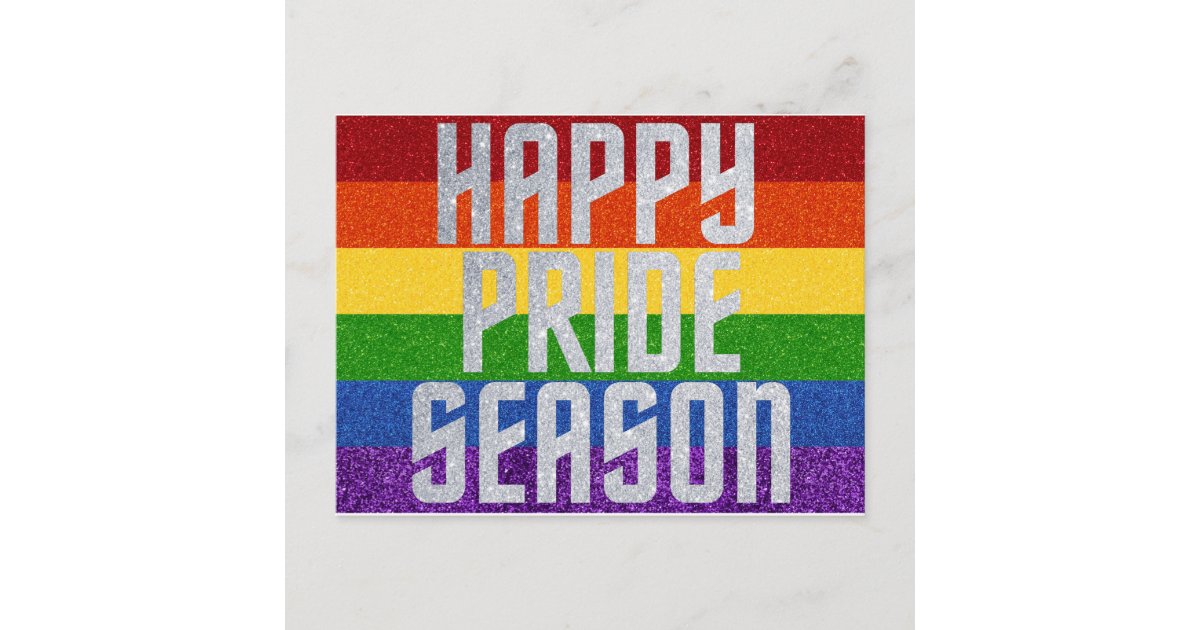 LGBT Glitter Happy Pride Season Card | Zazzle