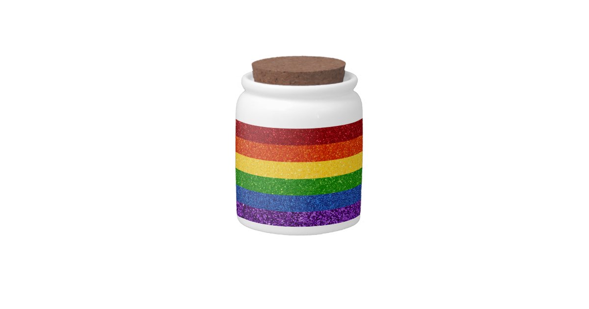 LGBT Glitter Rainbow Pride Flag Candy Jar | Zazzle