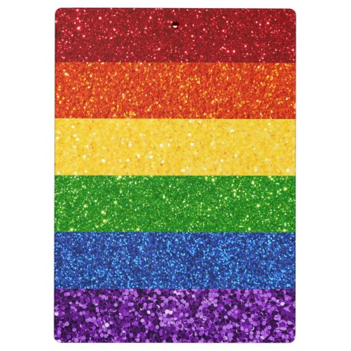 LGBT Glitter Rainbow Pride Flag Clipboard | Zazzle