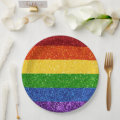 LGBT Glitter Rainbow Pride Flag Paper Plates | Zazzle