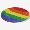 LGBT Glitter Rainbow Pride Flag Paper Plates | Zazzle