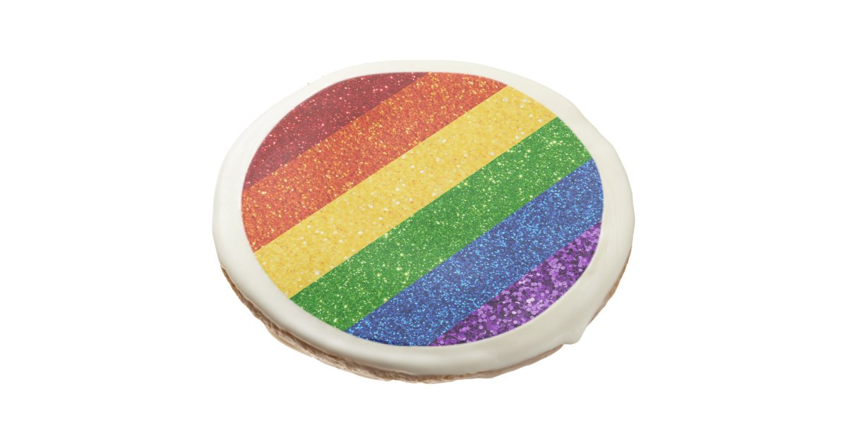 LGBT Glitter Rainbow Pride Flag Sugar Cookie | Zazzle