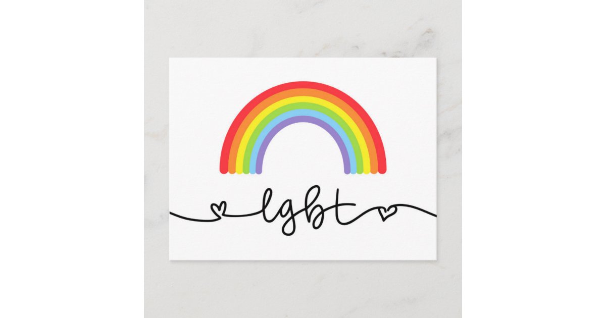 LGBT Hearts & Rainbows Postcard | Zazzle