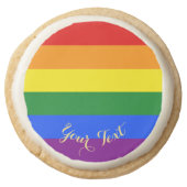 LGBT Lesbian Gay Pride Rainbow Flag Colors Stripes Round Shortbread ...