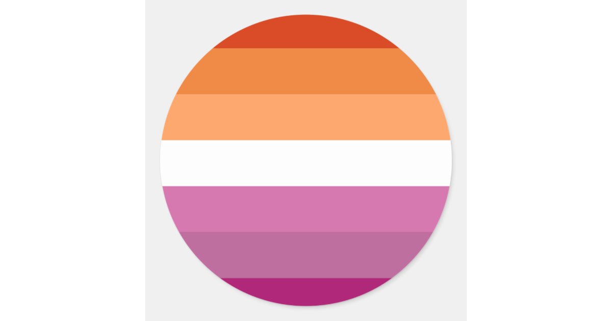 LGBT Lesbian Pride Sunset Flag Sticker Set | Zazzle