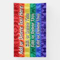 LGBT LGBTQ Custom Text Rainbow Flag Rainbow Stripe Banner | Zazzle