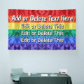 LGBT LGBTQ Custom Text Rainbow Flag Rainbow Stripe Banner | Zazzle