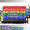LGBT LGBTQ Custom Text Rainbow Flag Rainbow Stripe Banner | Zazzle
