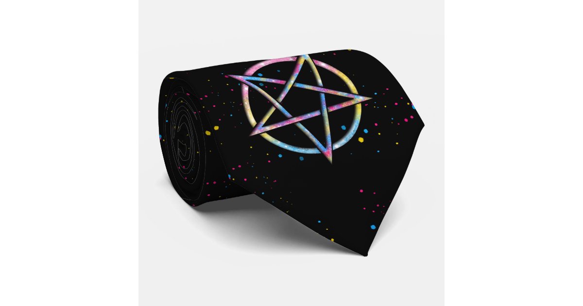 LGBT Pansexual Bisexual Pride Pentagram Neck Tie | Zazzle