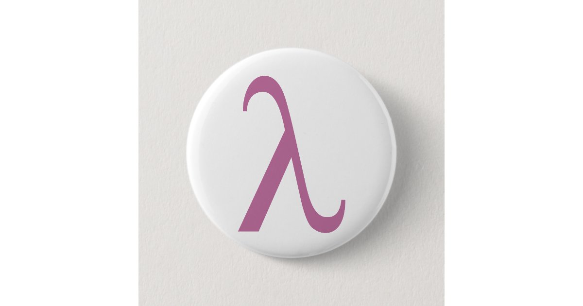LGBT Pink Lamda Symbol Pinback Button | Zazzle