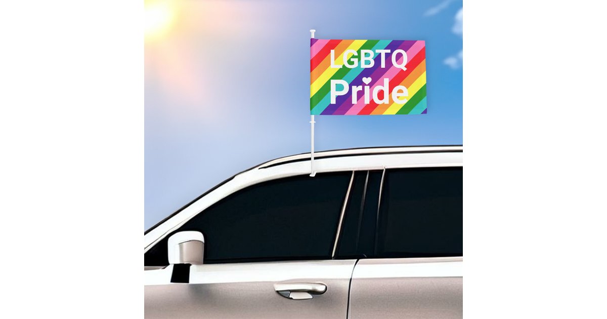 LGBT Pride 8 Stripe Rainbow Car Flag | Zazzle