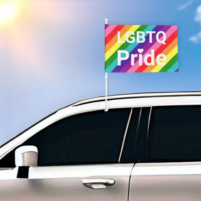 LGBT Pride 8 Stripe Rainbow Car Flag | Zazzle