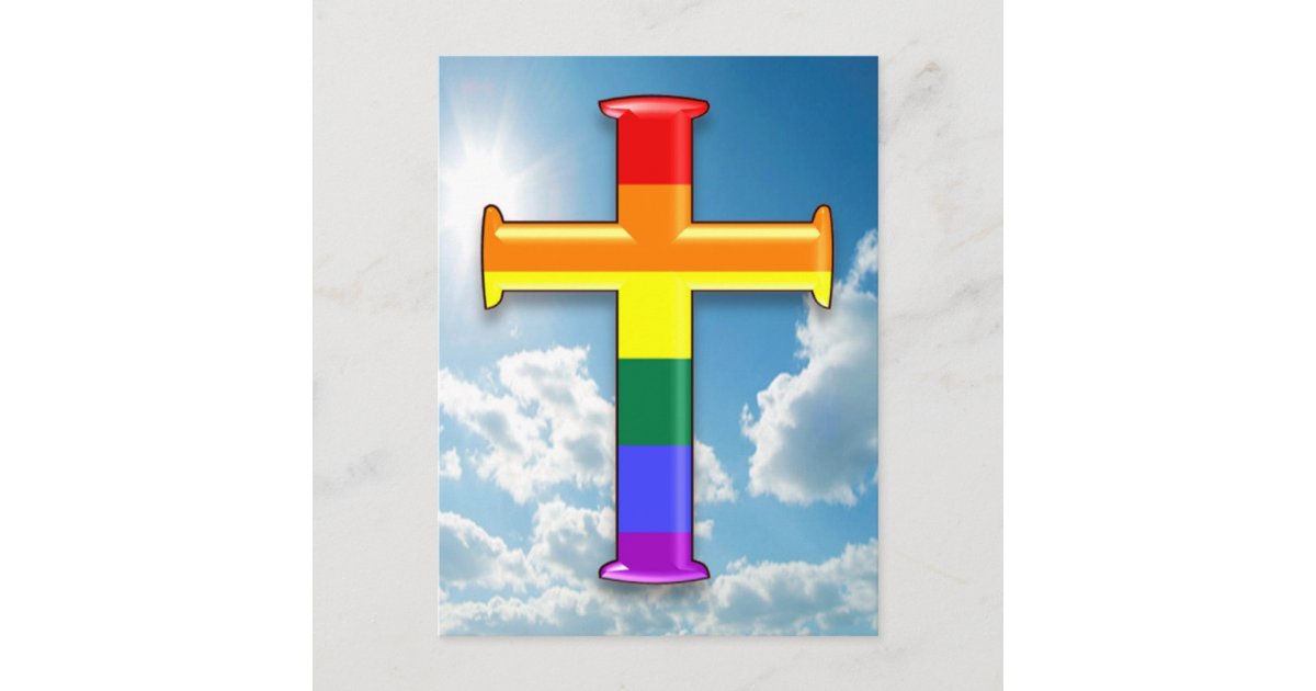 LGBT Pride Cross Postcard | Zazzle