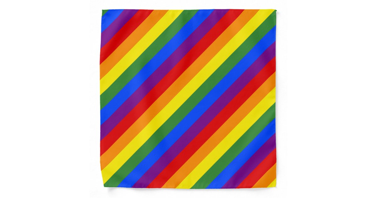 LGBT Pride Diagonal Rainbow Stripe Pattern Bandana | Zazzle
