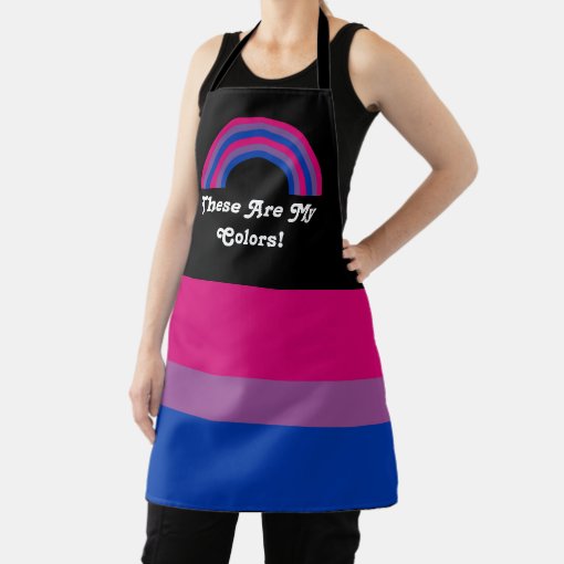 LGBT pride flag and rainbow with a custom text Apron | Zazzle