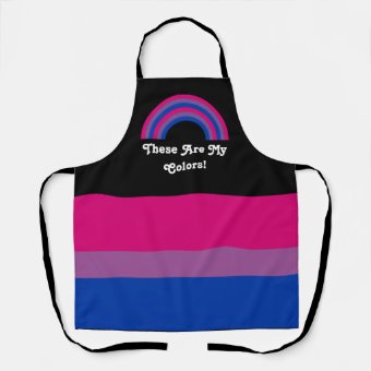 LGBT pride flag and rainbow with a custom text Apron | Zazzle