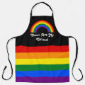 LGBT pride flag and rainbow with a custom text Apron | Zazzle