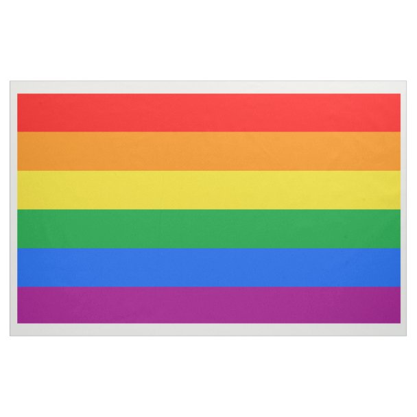 Pride! LGBT Rainbow Flag Colors Typography Logo Fabric | Zazzle
