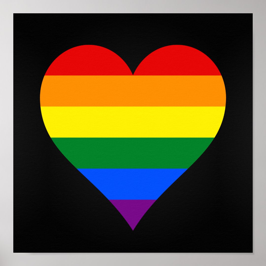 LGBT pride heart poster | Zazzle