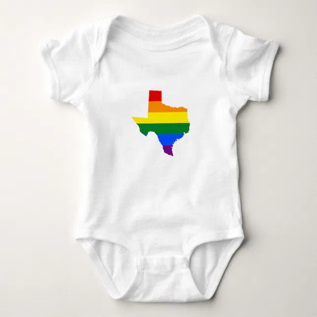 LGBT pride map of Texas Baby Bodysuit | Zazzle