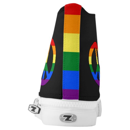 LGBT pride peace sign High-Top Sneakers | Zazzle