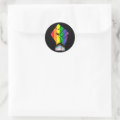 LGBT Pride (Progress) Flag with raised fist Classic Round Sticker | Zazzle