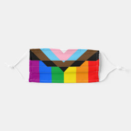 LGBT PRIDE (Progress Pride) Adult Cloth Face Mask | Zazzle