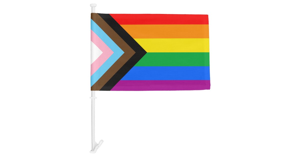 LGBT PRIDE (Progress Pride) Car Flag | Zazzle