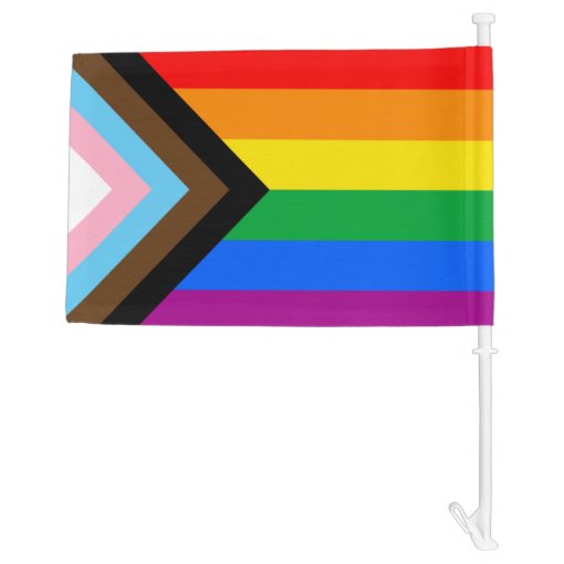 LGBT PRIDE (Progress Pride) Car Flag | Zazzle