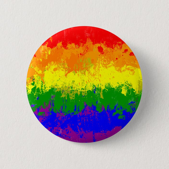 LGBT Pride Rainbow Flag Paint Splatter Button | Zazzle.com