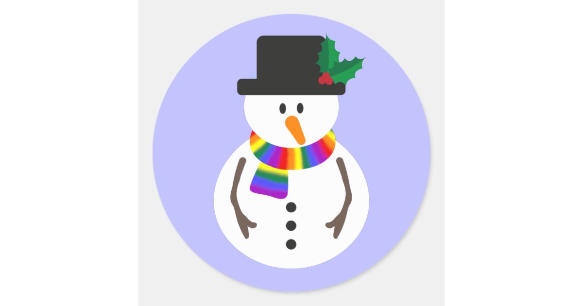 LGBT+ Pride Snowman Stickers | Zazzle
