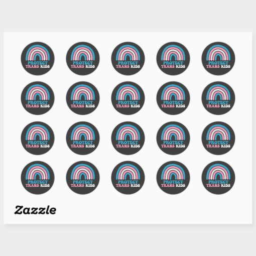 LGBT Pride Support Protect Trans Kids Classic Round Sticker | Zazzle
