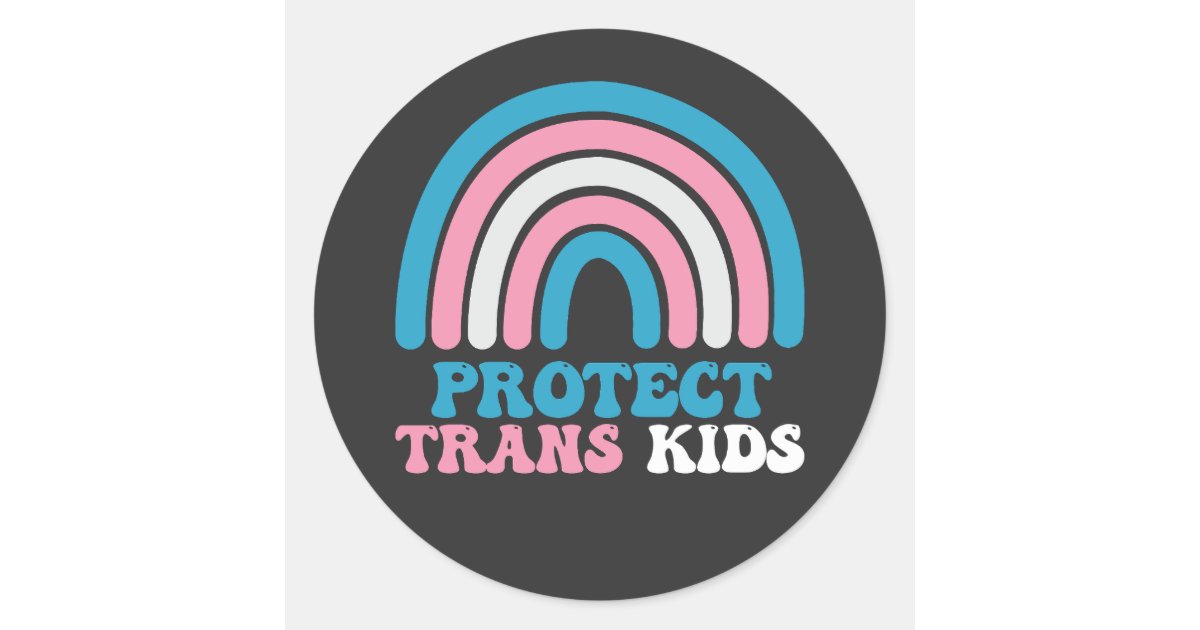 LGBT Pride Support Protect Trans Kids Classic Round Sticker | Zazzle