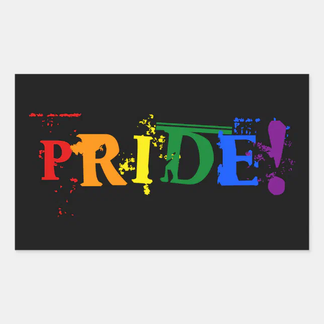 LGBT pride text sign Rectangular Sticker | Zazzle