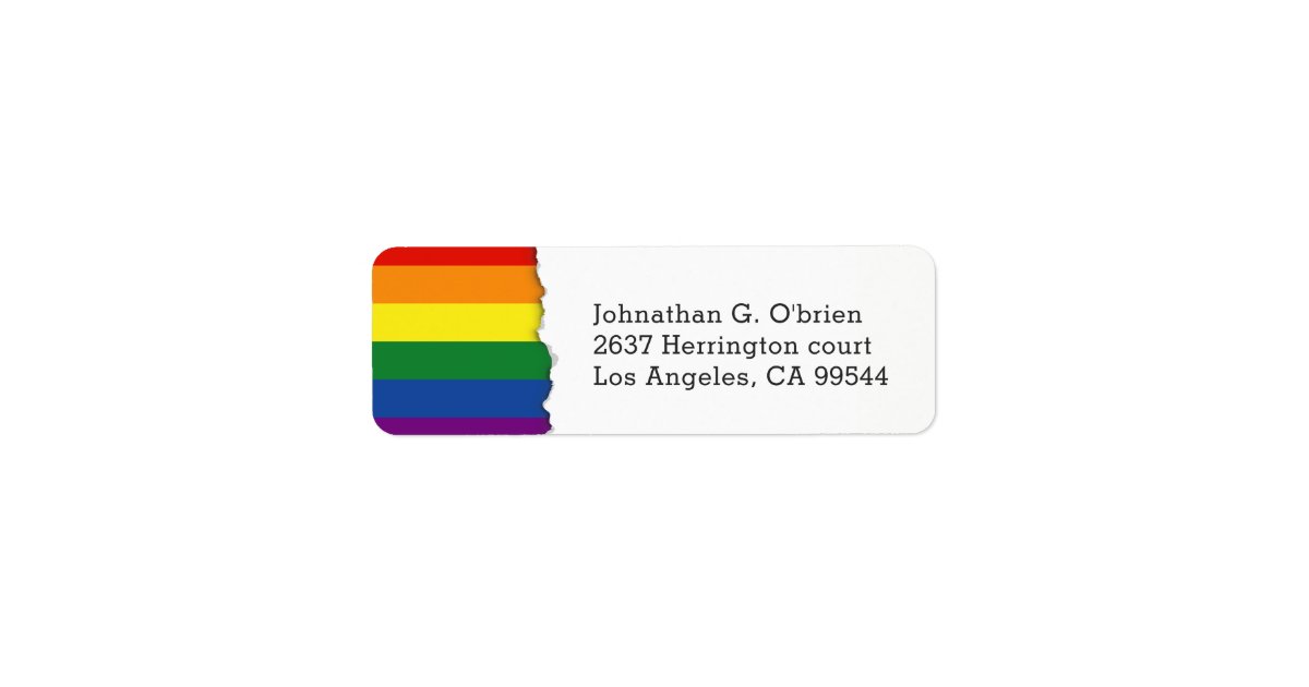 LGBT Rainbow Flag | Return Address Label | Zazzle