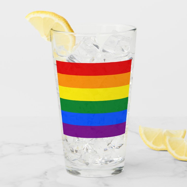 LGBT Rainbow Gay Pride Flag Glass | Zazzle