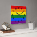 LGBT Rainbow Gay Pride Flag Square Wall Clock | Zazzle