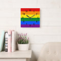 LGBT Rainbow Gay Pride Flag Square Wall Clock | Zazzle