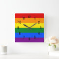 LGBT Rainbow Gay Pride Flag Square Wall Clock | Zazzle