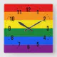 LGBT Rainbow Gay Pride Flag Square Wall Clock | Zazzle