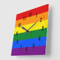 LGBT Rainbow Gay Pride Flag Square Wall Clock | Zazzle