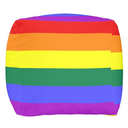 LGBT Rainbow Pride Flag Outdoor Cubed Pouf | Zazzle
