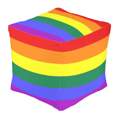 LGBT Rainbow Pride Flag Outdoor Cubed Pouf | Zazzle