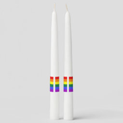 LGBT Rainbow Pride Flag Pair of Taper Candles | Zazzle