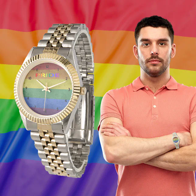 LGBT Rainbow Pride Flag Retro Style Watch | Zazzle