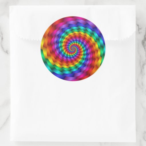 LGBT Rainbow Spirals Classic Round Sticker | Zazzle